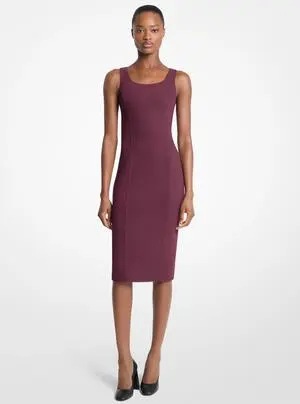 Michael Kors Double Faced Stretch Wool Crepe Scoop-neck Sheath Dress In Size By - Red