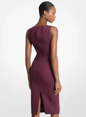 Michael Kors Double Faced Stretch Wool Crepe Scoop-neck Sheath Dress In Size By