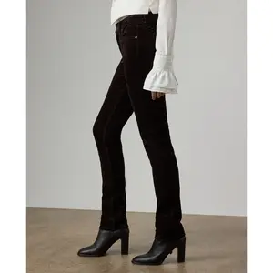 Ralph Lauren Seth Stretch Velvet Pant - Dark Brown