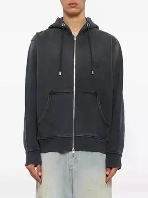 WOOYOUNGMI Washed Logo-print Hoodie