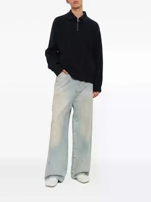 WOOYOUNGMI Zip-fastening Ribbed-knit Sweater
