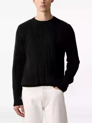 LINDBERGH Ribbed-knit Crew-neck Sweater - Black