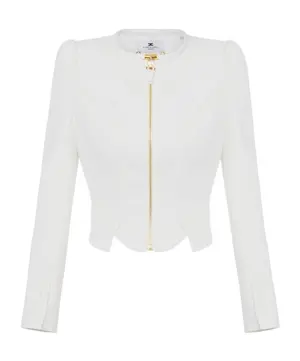 Elisabetta Franchi Long-sleeve Casual Jacket - Ivory