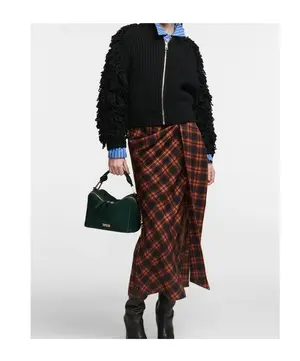 Essentiel Antwerp Fringe-sleeve Wool-blend Cardigan
