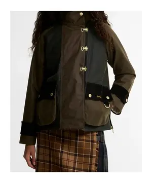 Barbour Hazelwood Corduroy-trim Lobster-claw Jacket - Beech/fern/mixed Tartan