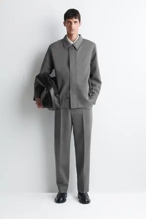 Cos Placket-detail Wool Shirt