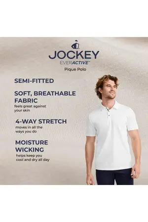 JOCKEY Everactive Tech Pique Polo - 1876 Red