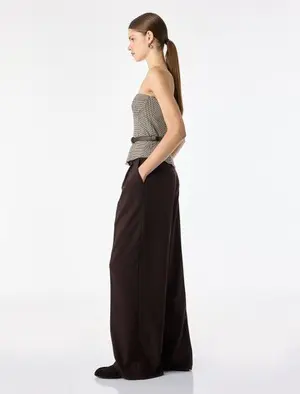 Koton Strapless Houndstooth Corset Top With Belt