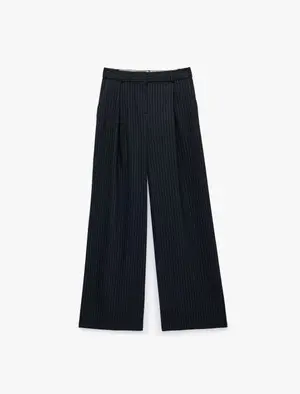 Koton High Rise Checked Wide Leg Tailored Trousers
