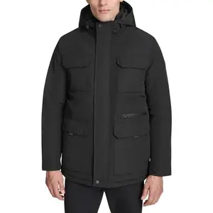 KENNETH COLE Oxford Water Resistant Parka - Black