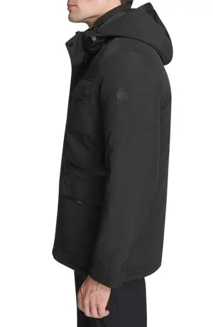 KENNETH COLE Oxford Water Resistant Parka - Black