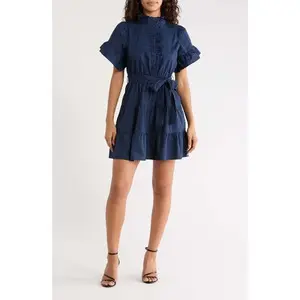 SUGARLIPS Cottonwood Ruffle Fit & Flare Minidress