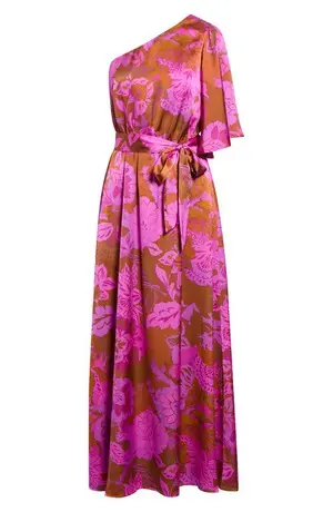 SUGARLIPS Lorian Floral Meara One-shoulder Maxi Dress