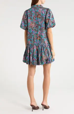SUGARLIPS Staci Floral Bubble Hem Cotton Dress