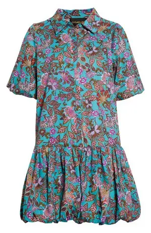 SUGARLIPS Staci Floral Bubble Hem Cotton Dress