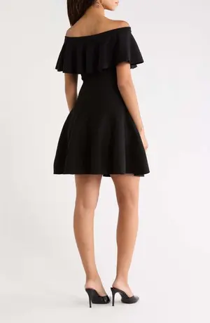 SUGARLIPS Dennet Off The Shoulder Fit & Flare Minidress