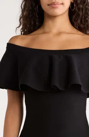 SUGARLIPS Dennet Off The Shoulder Fit & Flare Minidress