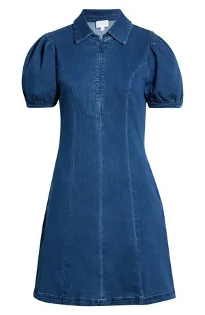 SUGARLIPS Adalyn Puff Sleeve Denim Minidress