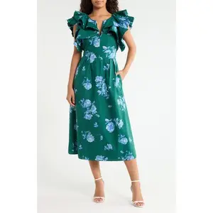 SUGARLIPS Santana Floral Tie Back Cotton Dress