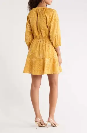 SUGARLIPS Dabria Floral Tiered Cotton Minidress