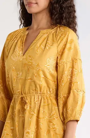 SUGARLIPS Dabria Floral Tiered Cotton Minidress