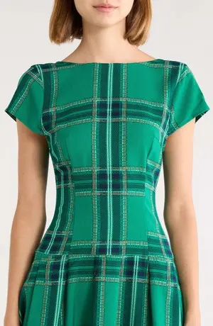 SUGARLIPS Jade Pleated Plaid Dress