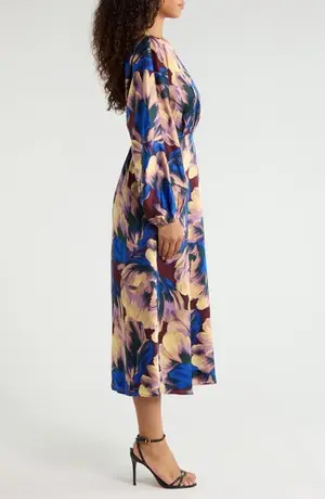 SUGARLIPS Charline Floral Dolman Long Sleeve Dress