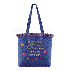 C&F HOME Never Give Up Ruffle Tote - Blue