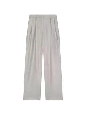 LARDINI Pleated Straight-leg Trousers - Grey