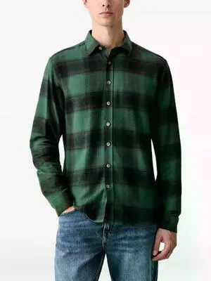 LINDBERGH Check-pattern Flannel Shirt - Green