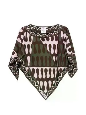 Emilio Pucci Iride-print Boat-neck Blouse - Brown