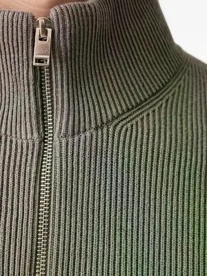 LINDBERGH Ribbed-knit Zip-up Cardigan