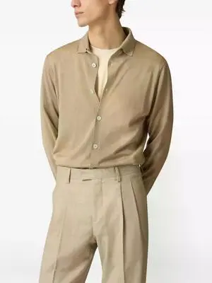 LARDINI Wool Knitted Shirt - Neutrals