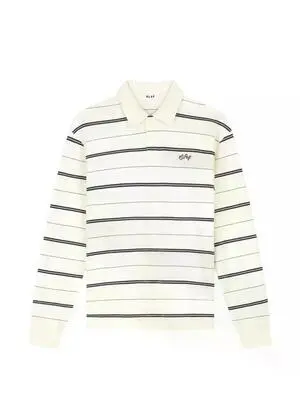 OLAF Striped Long-sleeve Polo Shirt - Neutrals