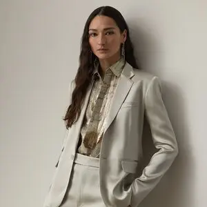 Ralph Lauren Parker Stretch Satin Jacket - Mist