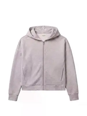 Calvin Klein Logo-embroidered Zip-up Hoodie - Grey