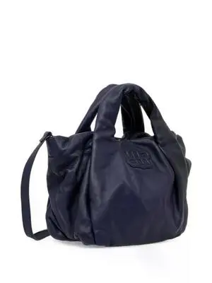 Munthe Lix Logo-patch Calf Leather Tote Bag - Blue