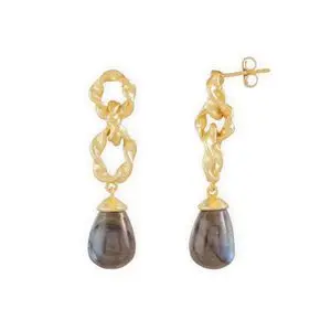 GISELLE VALE — LONDON Moirai Double Twisted Loops Earrings Labradorite
