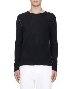 ALLSAINTS Soren Raw Stitch Crewneck Sweater Black