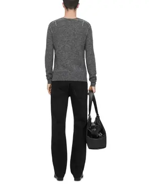 ALLSAINTS Soren Raw Stitch Crewneck Sweater - Grey Marl