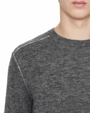 ALLSAINTS Soren Raw Stitch Crewneck Sweater - Grey Marl