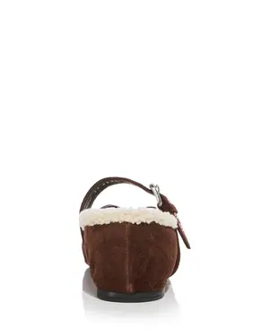 Miu Miu Shearling Ballet Flats - Moro