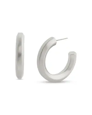 ALLSAINTS Maeve Large Hoop Earrings Warm Silver