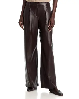 Hugo Boss Tiana Faux Leather Wide Fit Trousers