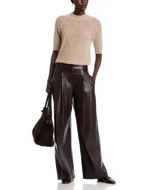 Hugo Boss Tiana Faux Leather Wide Fit Trousers