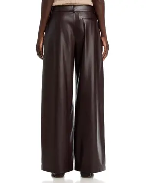 Hugo Boss Tiana Faux Leather Wide Fit Trousers
