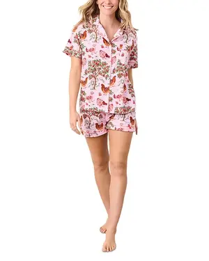 PRINTFRESH Bagheera Blush Shorts Pajama Set Ballet Pink