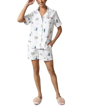 PRINTFRESH Bagheera Blush Shorts Pajama Set Cloud