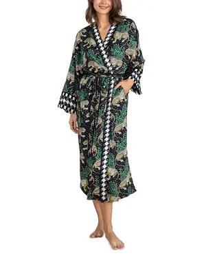 PRINTFRESH Bagheera Satin Robe - Ink