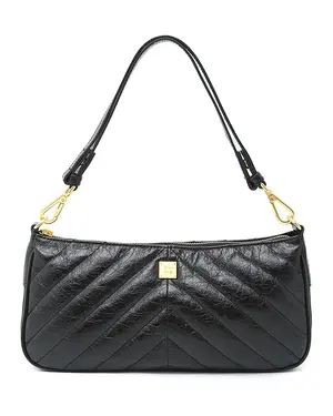 THINK ROYLN Enchanted Quilted Leather Shoulder Bag - Black
